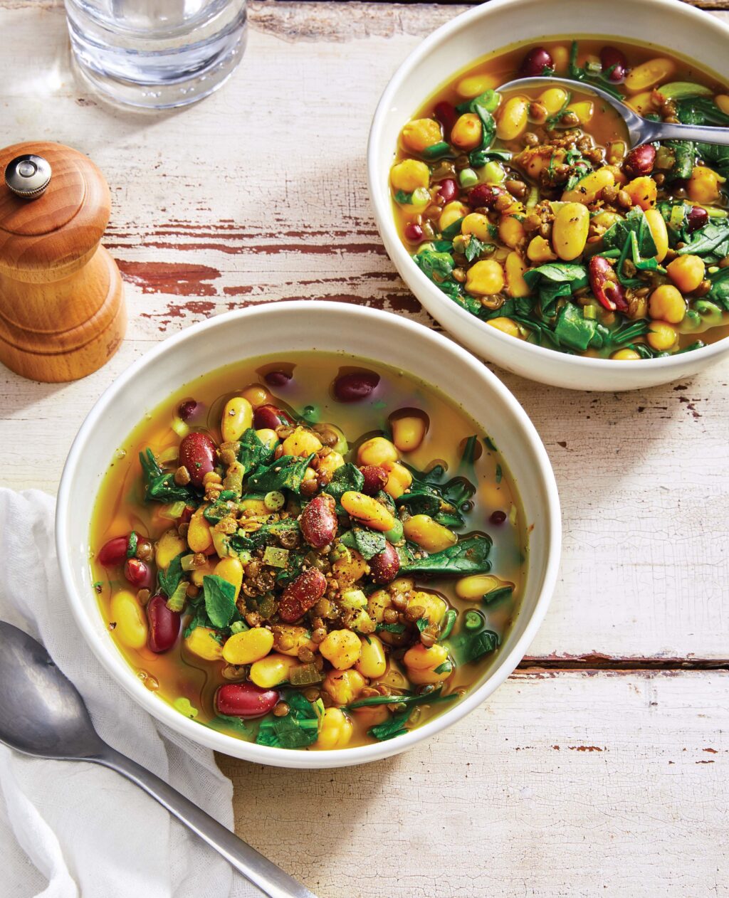 Three-Bean Soup with Turmeric and Lentils Recipe