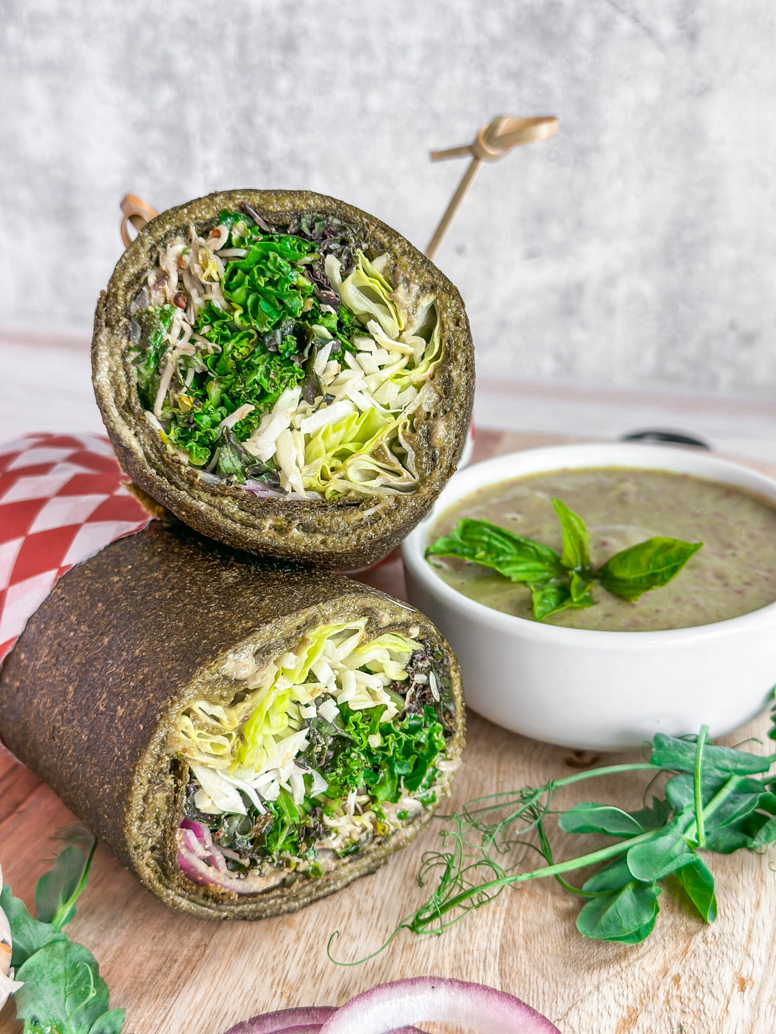 Kale Pesto Basil Wraps Recipe